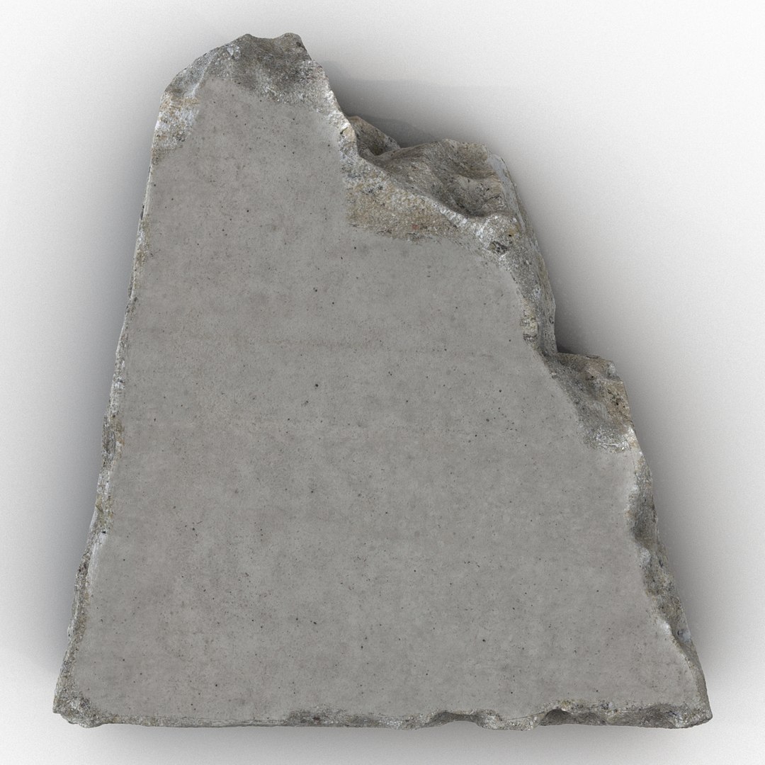 3d Concrete Chunk 8 Materials Model