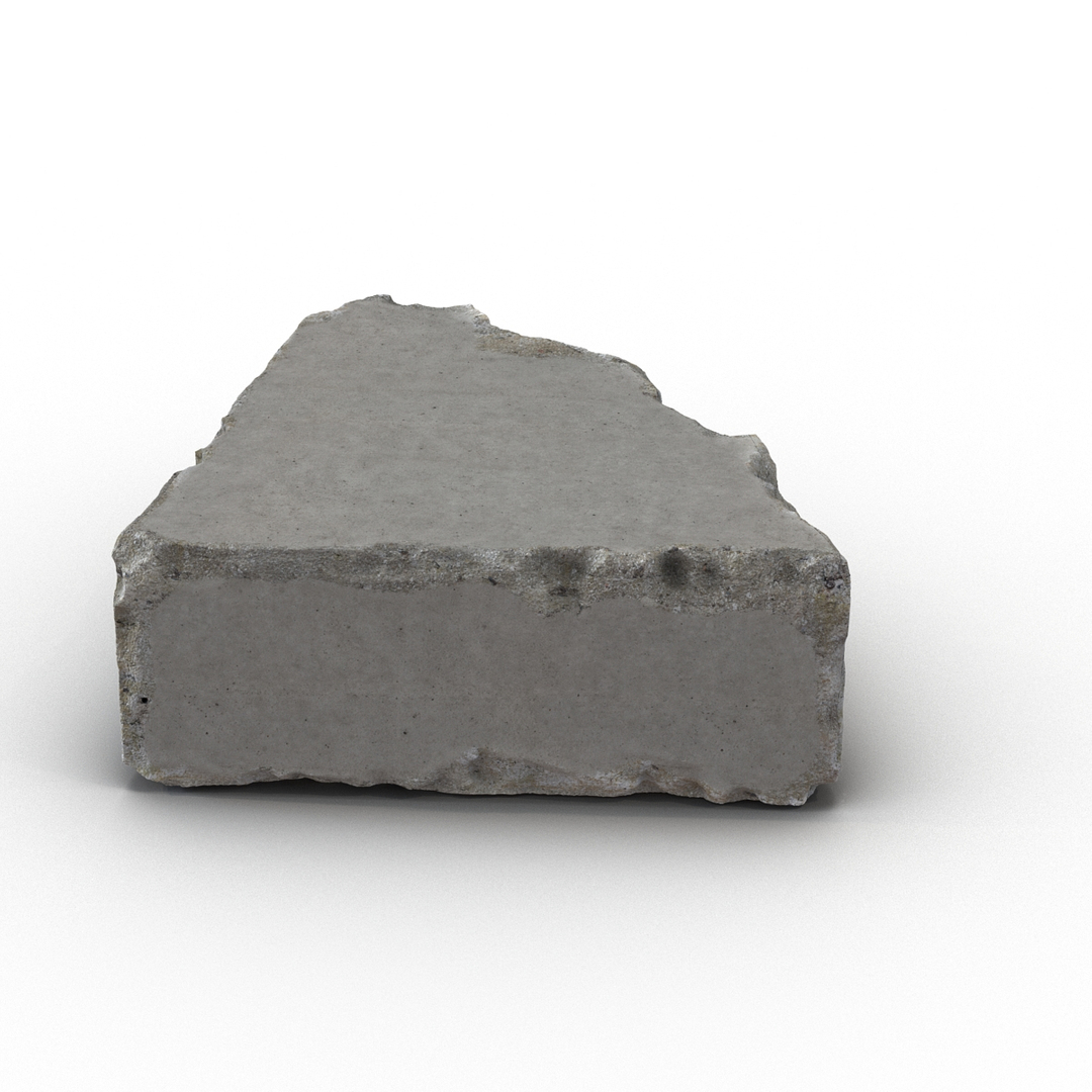 3d Concrete Chunk 8 Materials Model