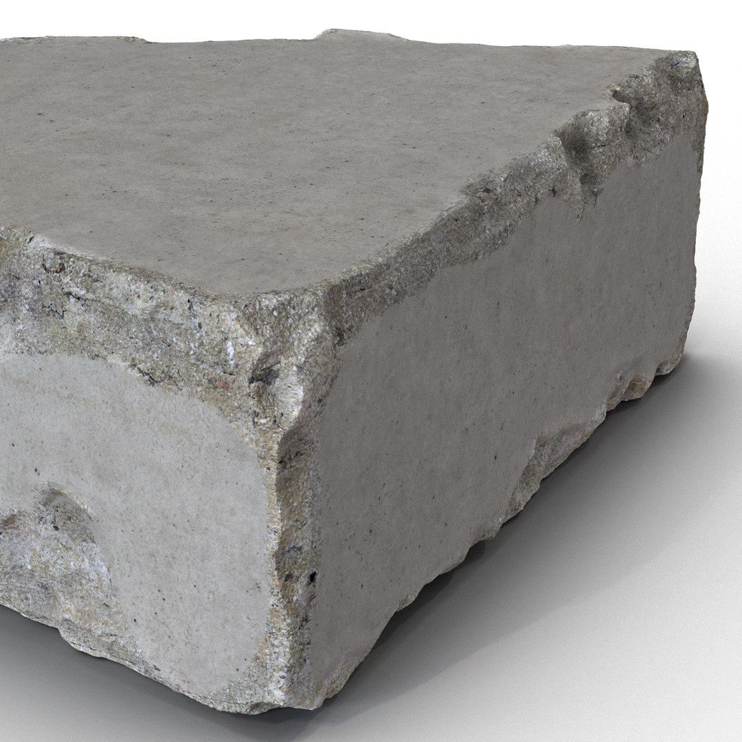 3d Concrete Chunk 8 Materials Model