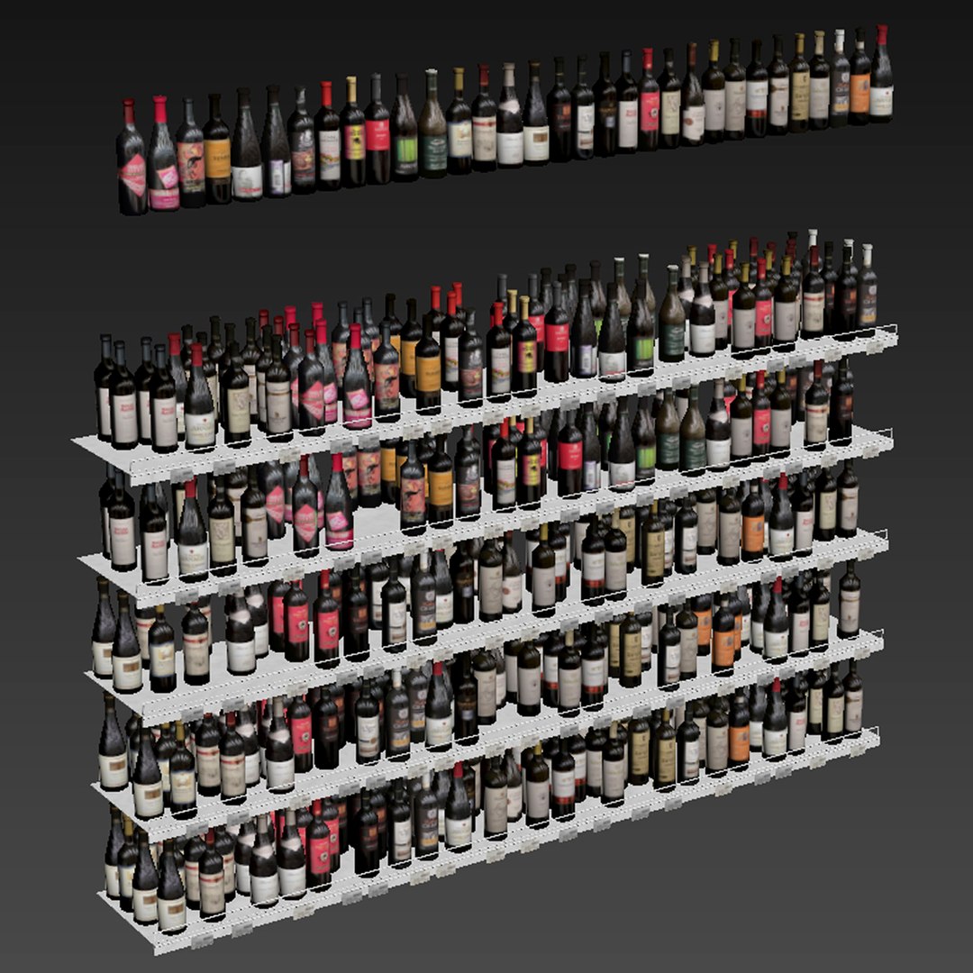 3D Showcase 008 Alcohol Bottle Wine - TurboSquid 1457720