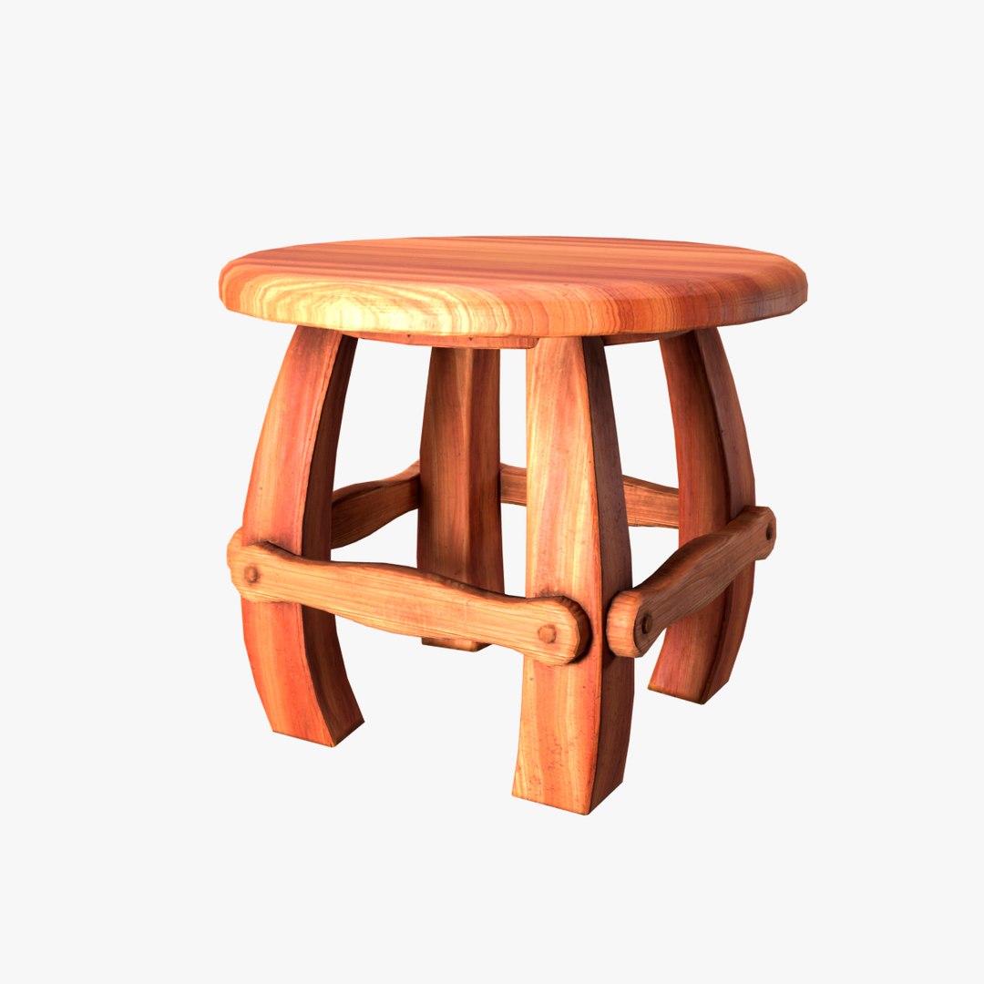 3D Wooden Stool - TurboSquid 2098216
