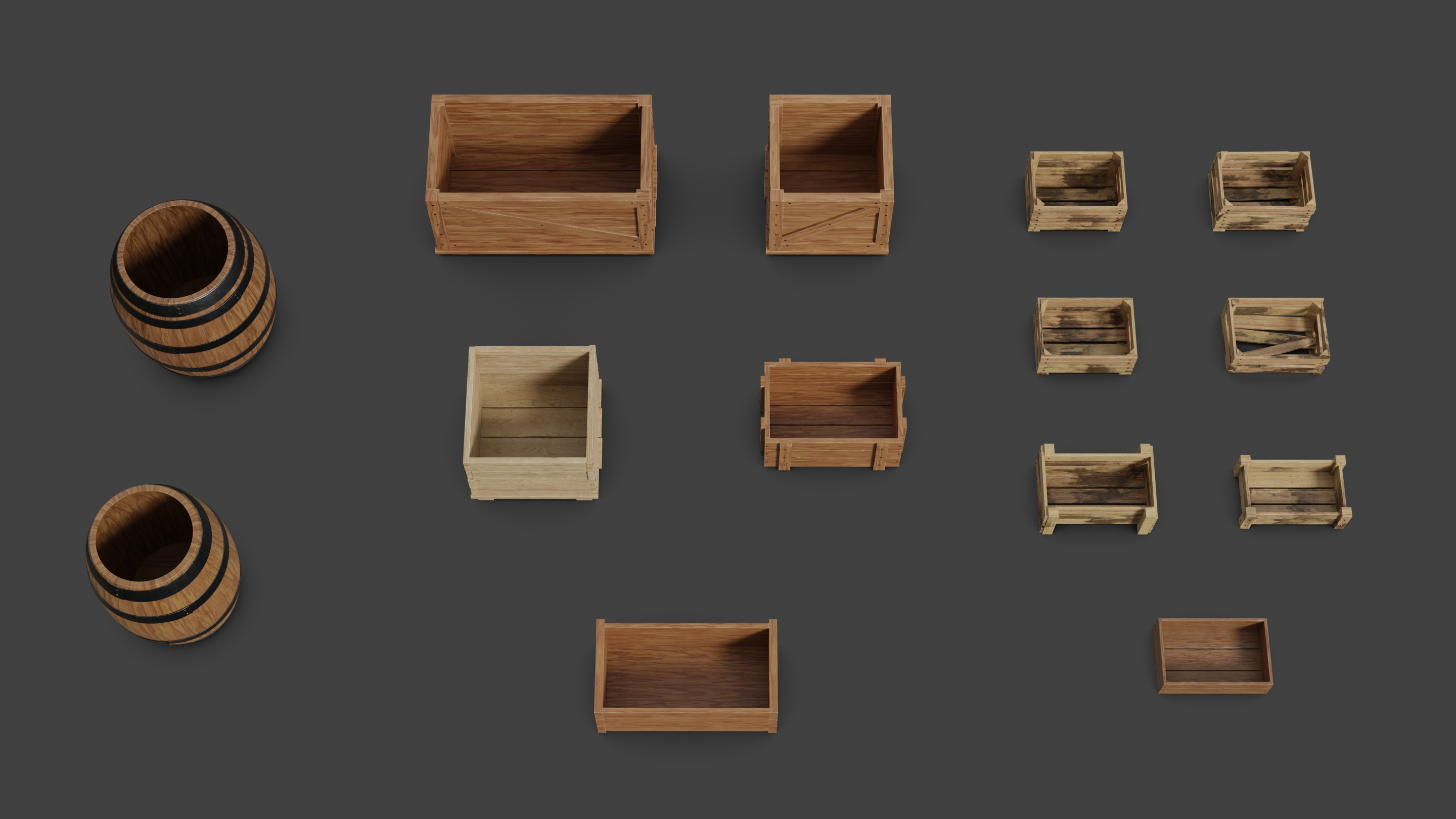 Medieval Wooden Crate Pack - Clean3Dモデル - TurboSquid 1906156