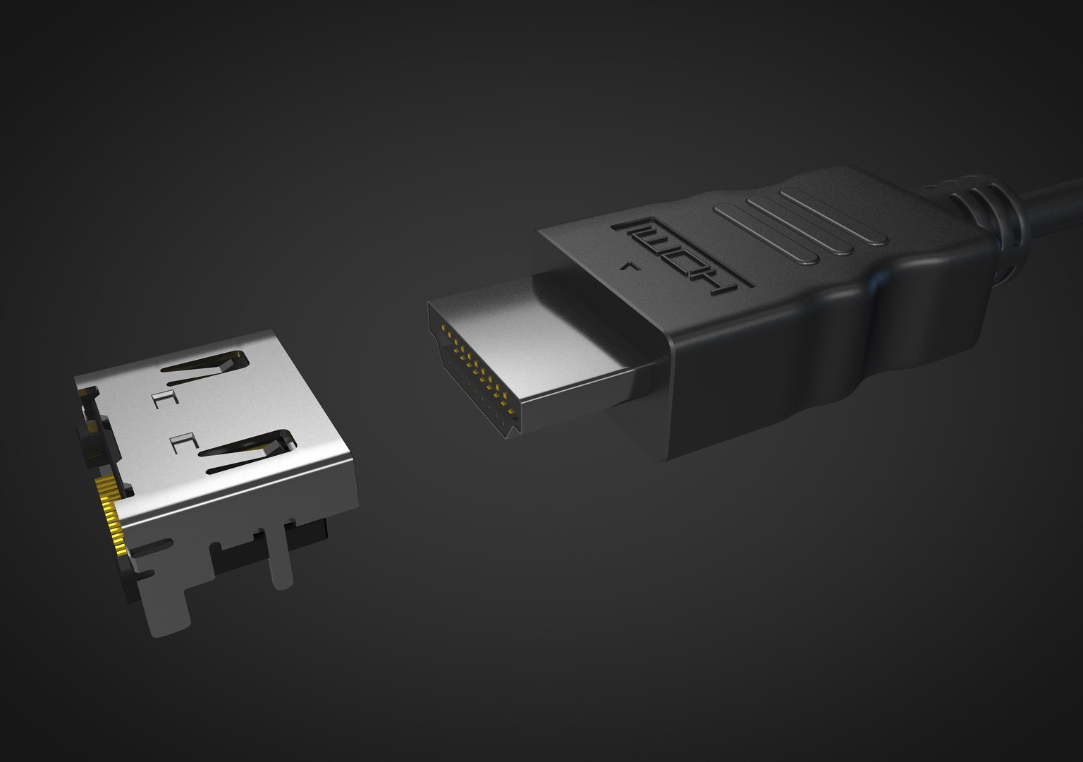 3D hdmi male female connector - TurboSquid 1495484