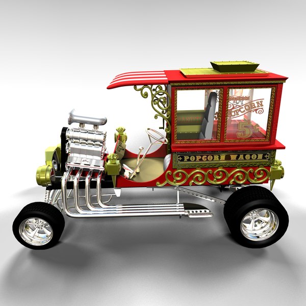 3d popcorn wagon