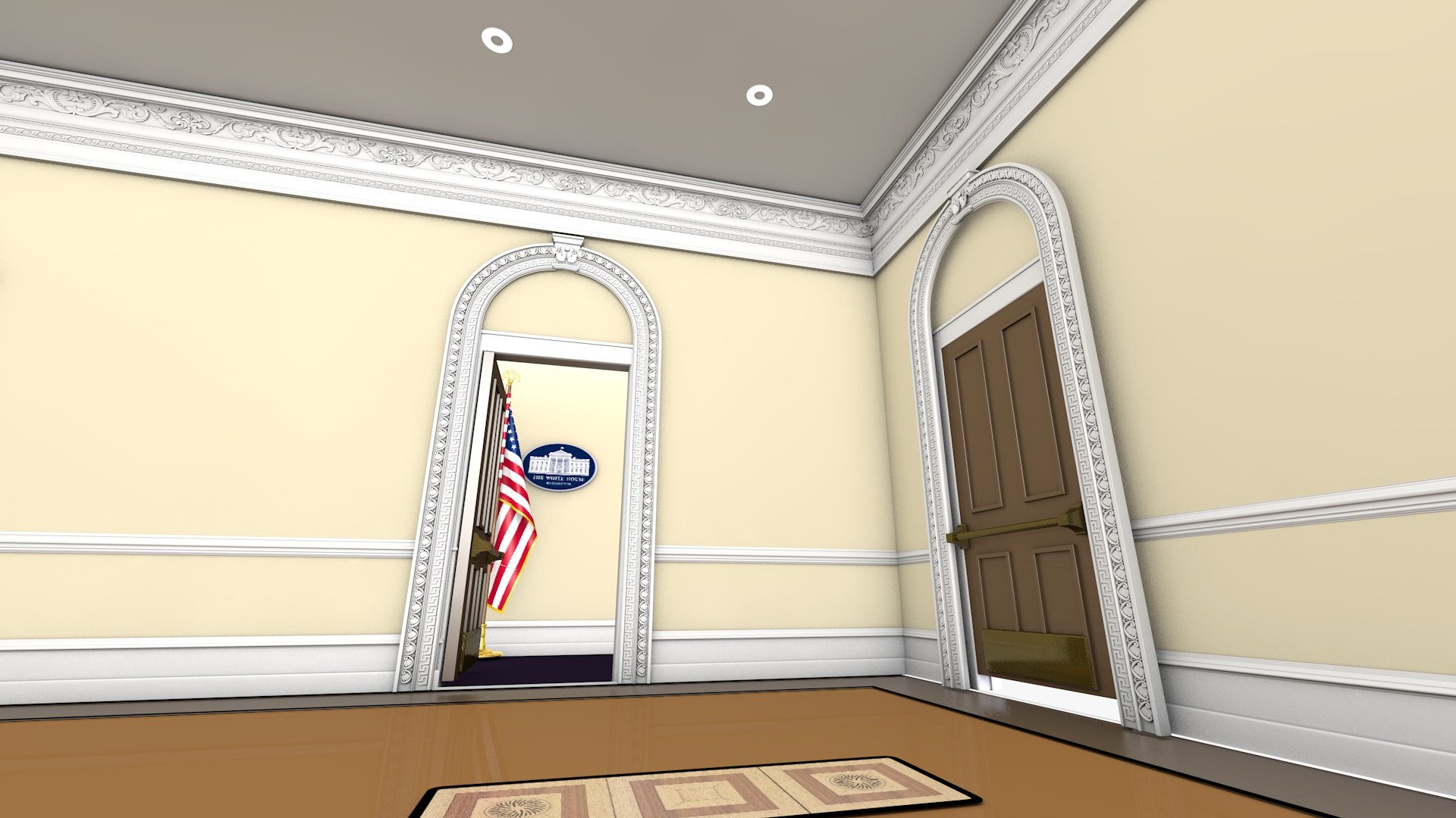 White House Room 350 Barber 3D Model - TurboSquid 2107473