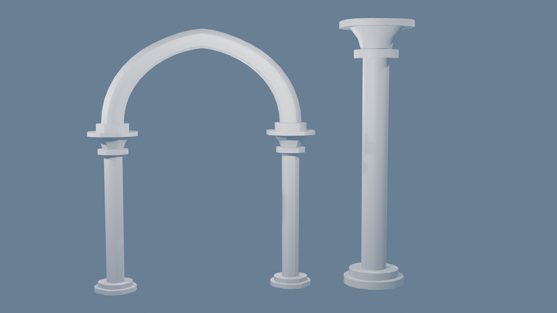 3D Column And Arch - Low-Poly Architecture Set 01 - TurboSquid 1818379