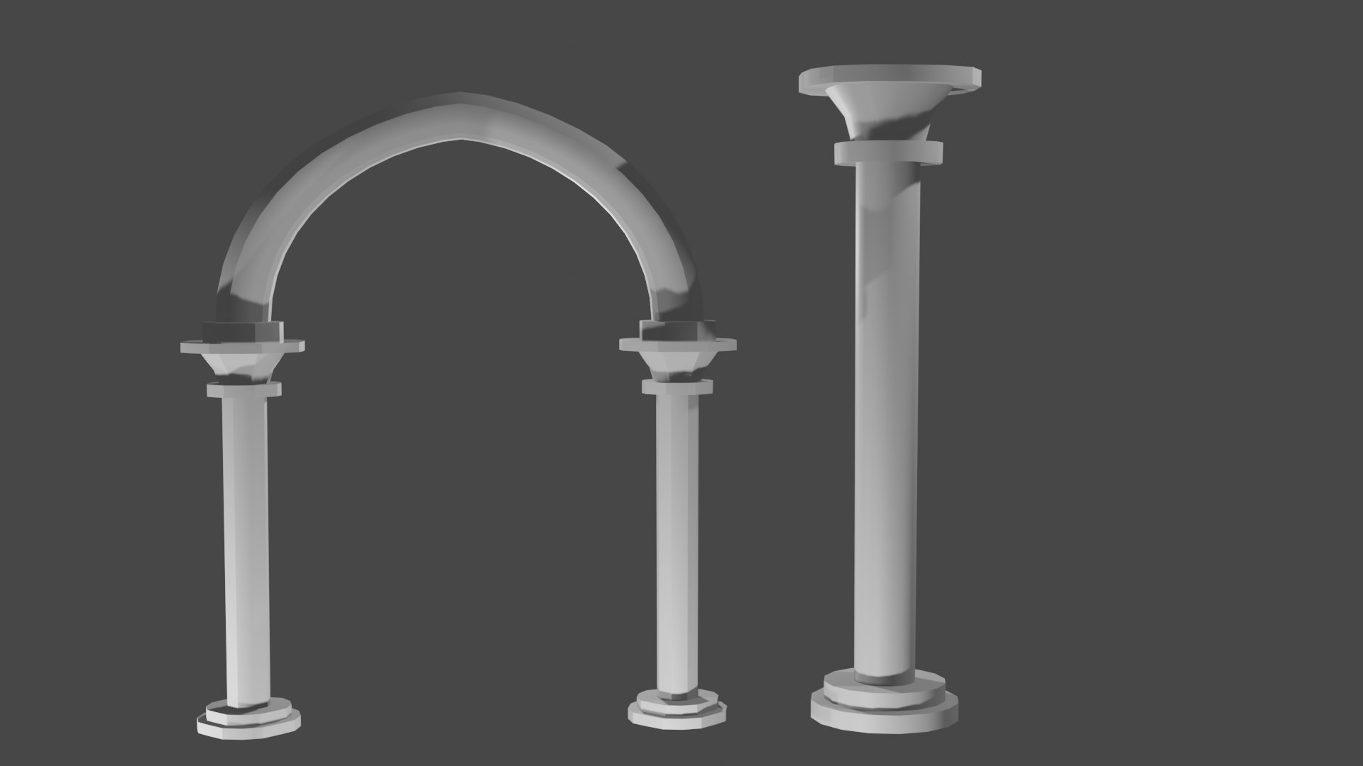 3D Column And Arch - Low-Poly Architecture Set 01 - TurboSquid 1818379