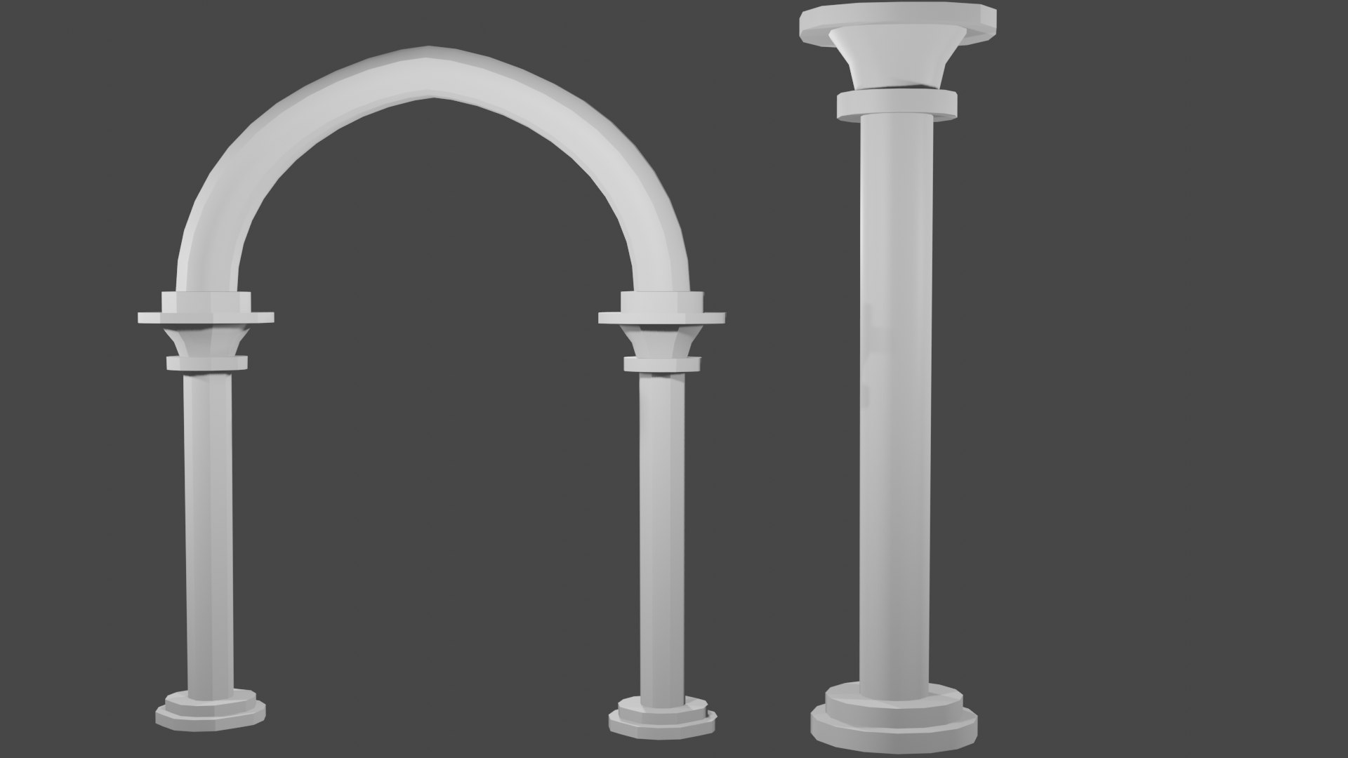 3D Column And Arch - Low-Poly Architecture Set 01 - TurboSquid 1818379
