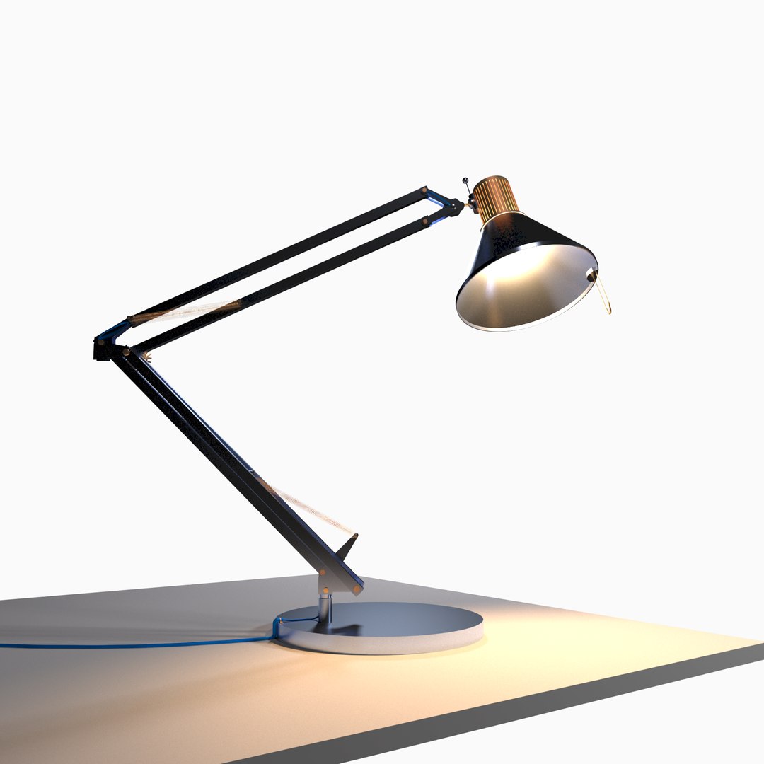 3d rigged desk lamp