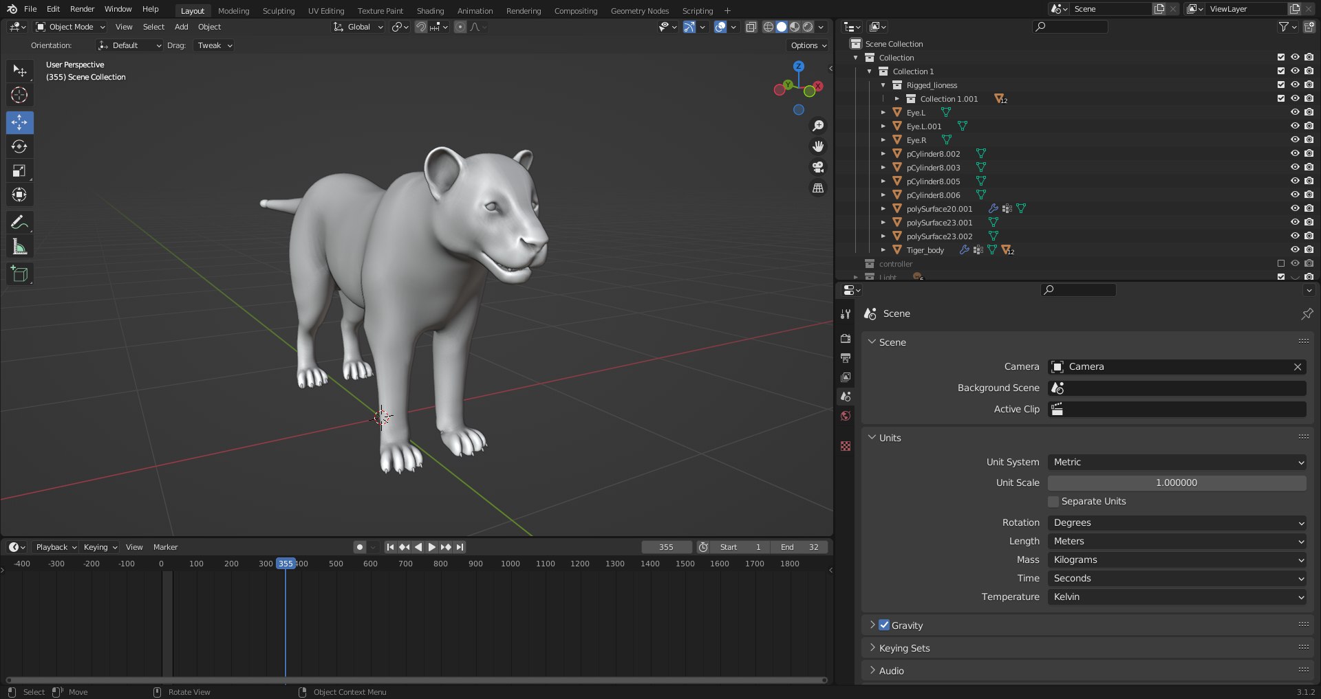 3D Model Black Panther Rigged And Animation V02 In Blender Unity ...