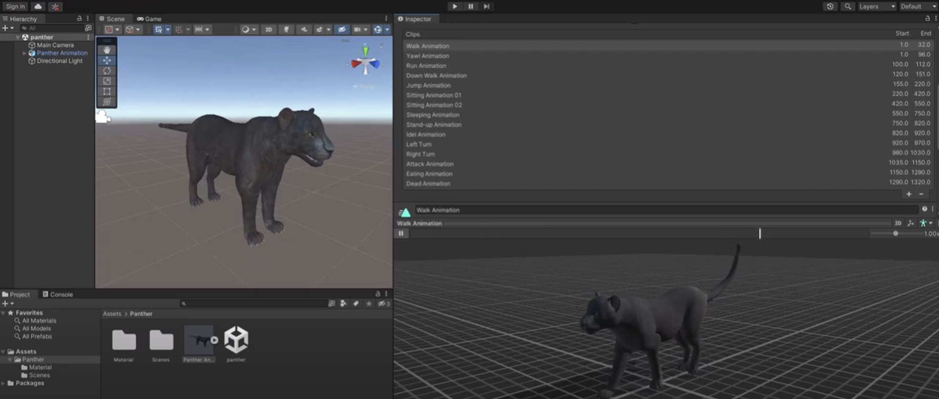 3D Model Black Panther Rigged And Animation V02 In Blender Unity ...