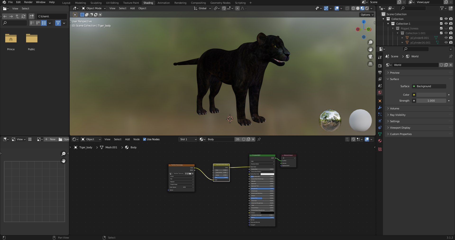 3D Model Black Panther Rigged And Animation V02 In Blender Unity ...