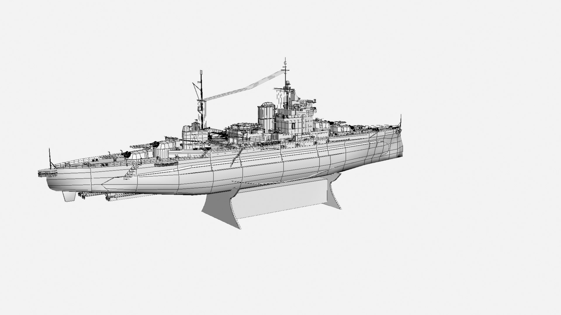Warspite Battleship Model - TurboSquid 1574386
