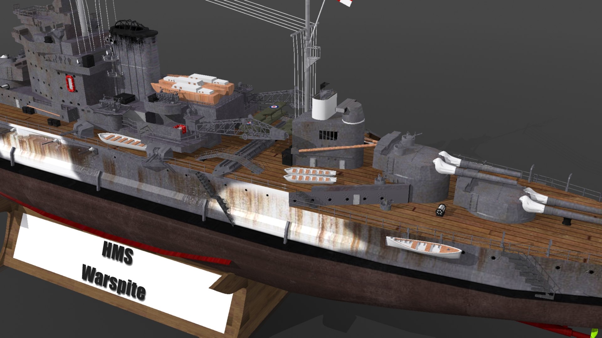 Warspite Battleship Model - TurboSquid 1574386