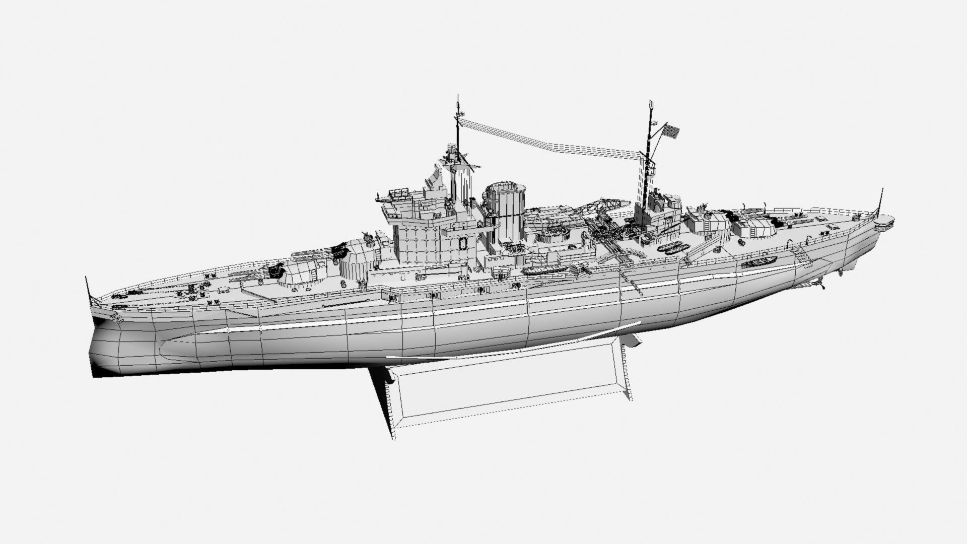 Warspite Battleship Model - TurboSquid 1574386