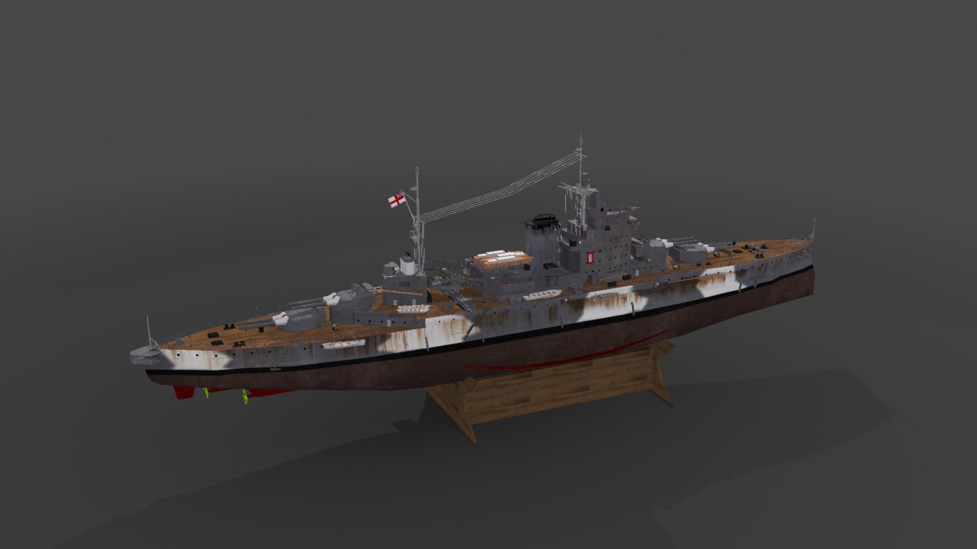 Warspite Battleship Model - TurboSquid 1574386