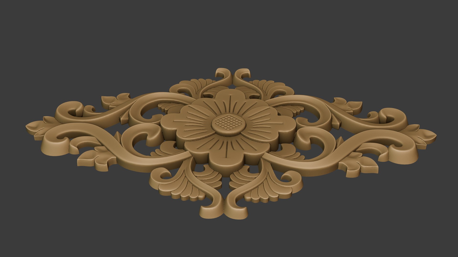 Floral Wood Carving 3D - TurboSquid 2305656