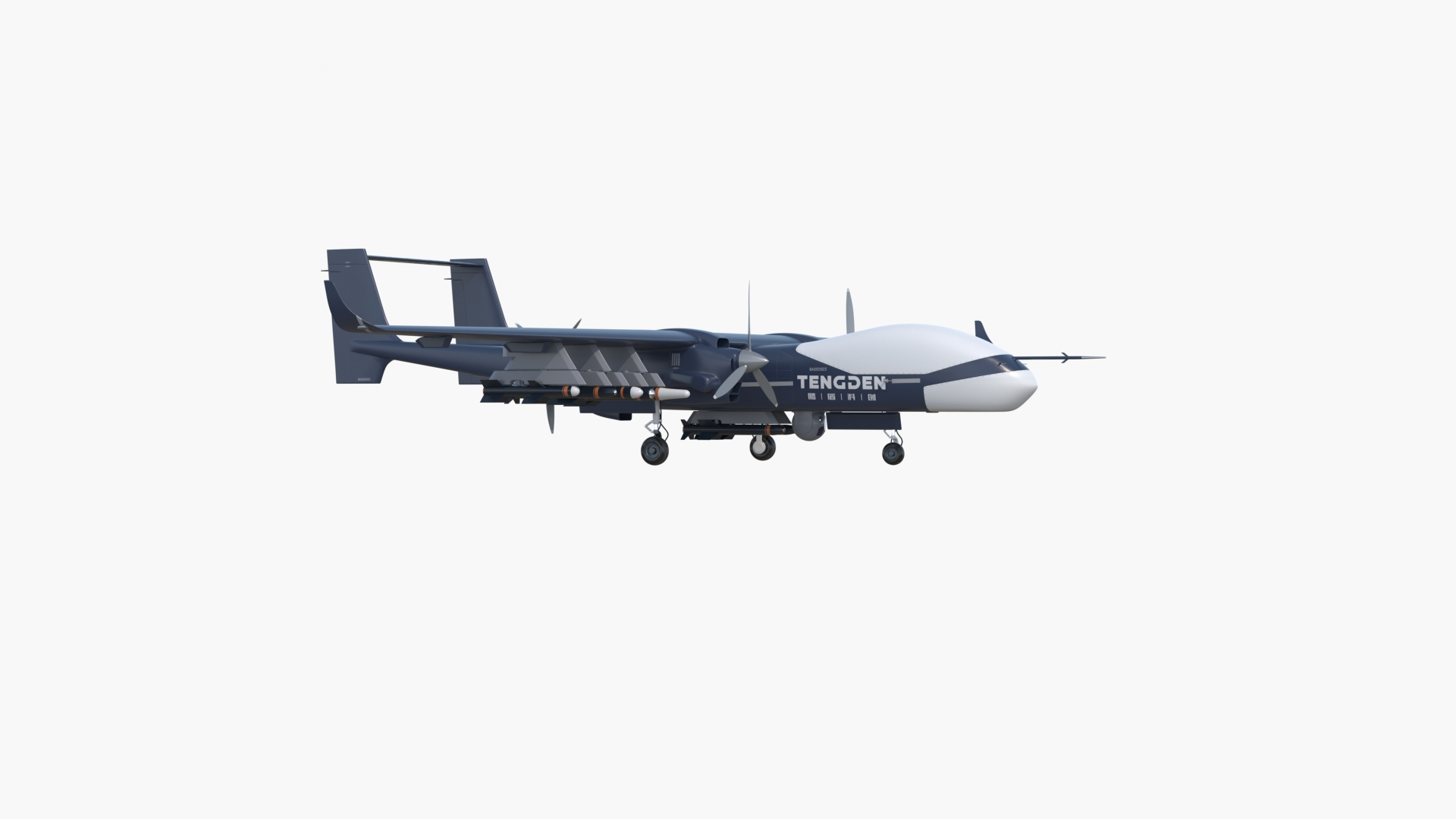 3D Tengden TB-001 Carrying Blue Arrow LJ-7 Missiles Rigged Model - TurboSquid 2051721