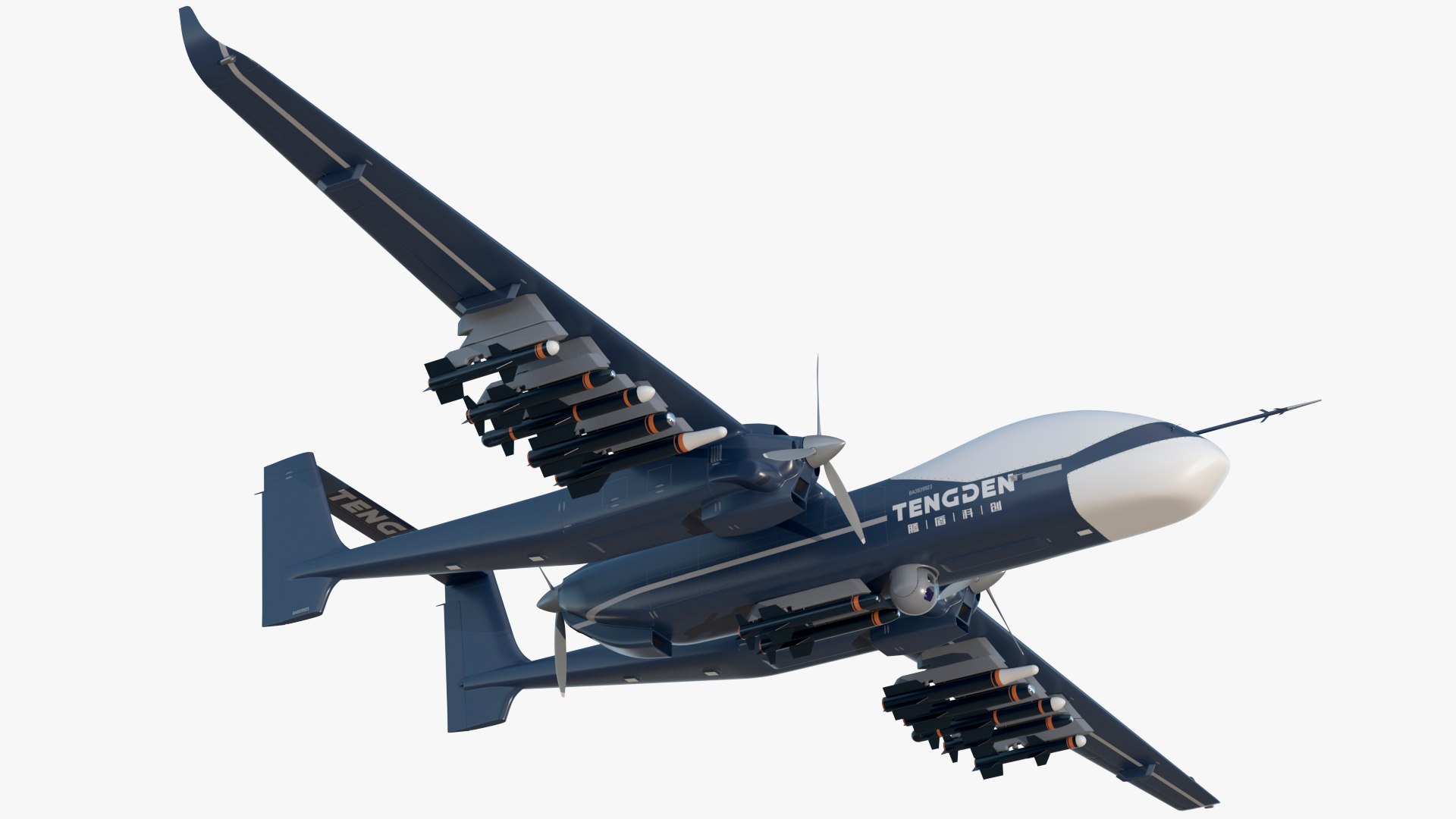 3D Tengden TB-001 Carrying Blue Arrow LJ-7 Missiles Rigged model - TurboSquid 2051721