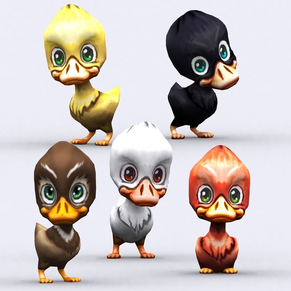 chibii - duck animals 3d 3ds