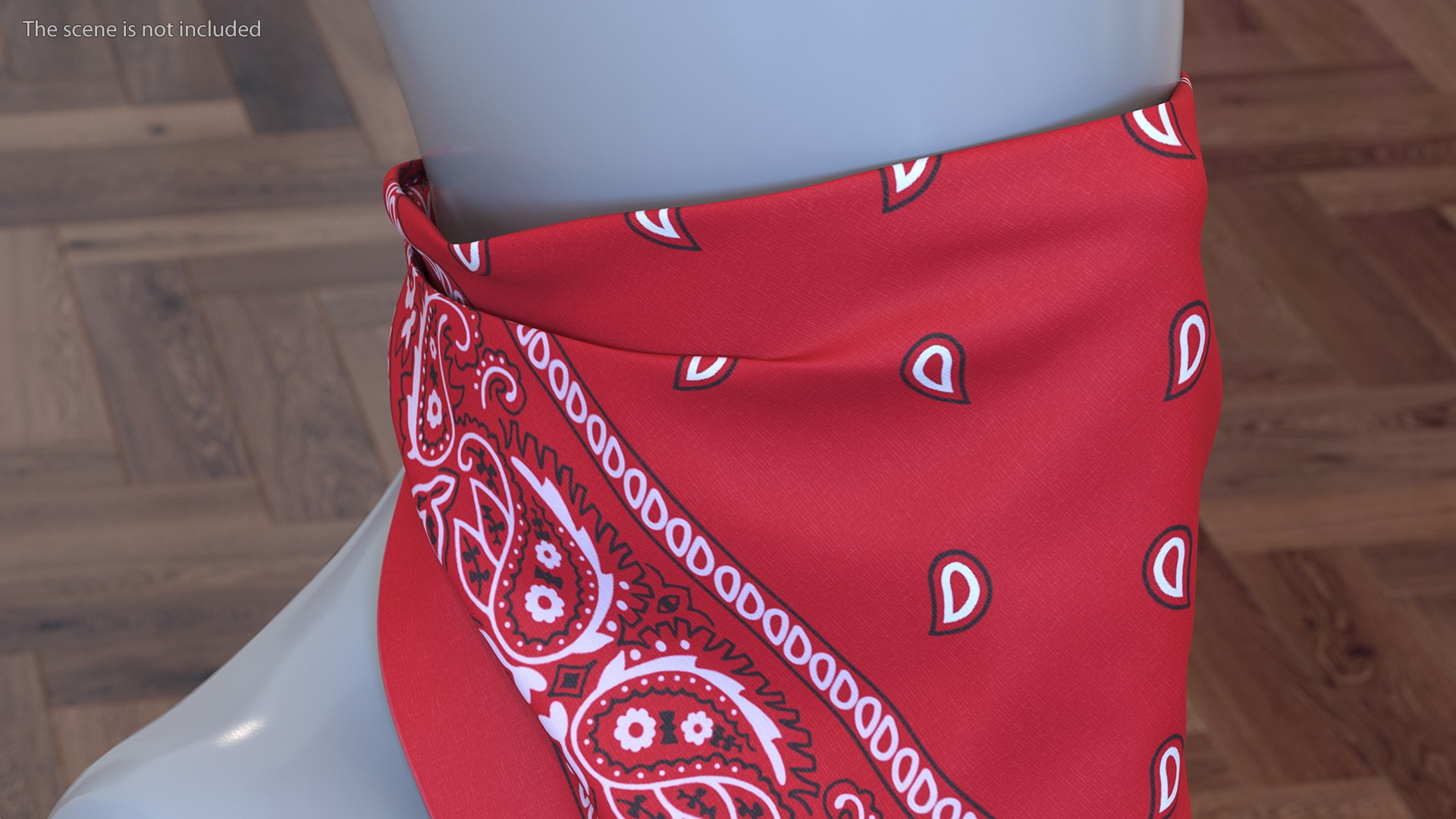 3D Model Bandana Paisley Pattern Red - TurboSquid 1862031