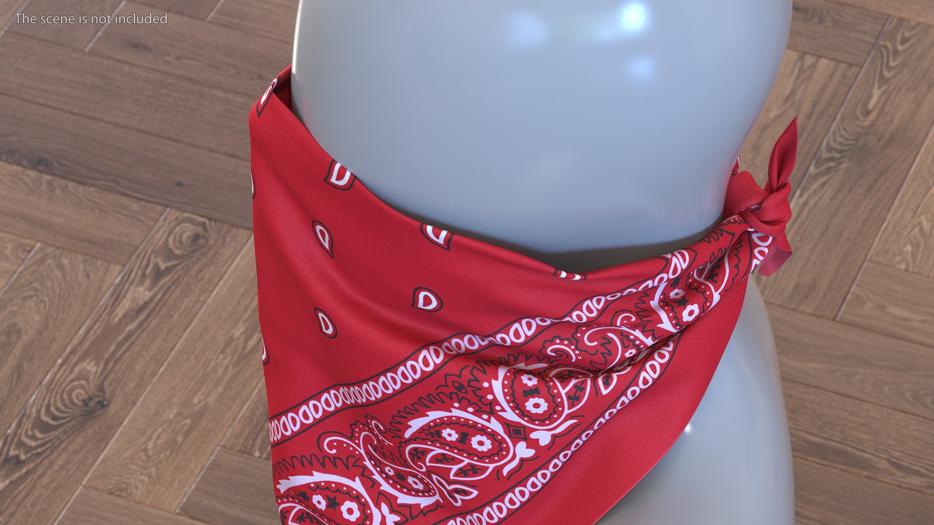 3D Model Bandana Paisley Pattern Red - TurboSquid 1862031