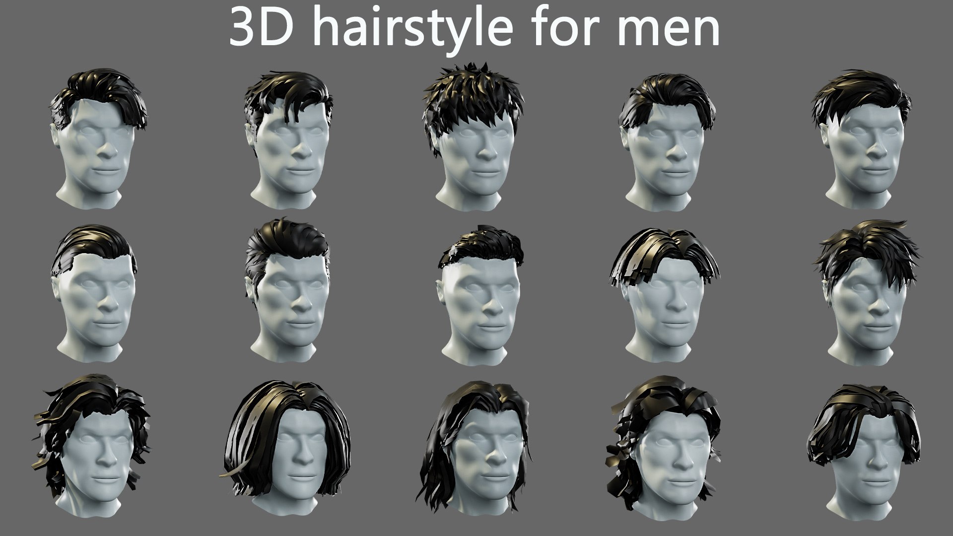 3D 3D Hairstyle For Men - TurboSquid 2351029