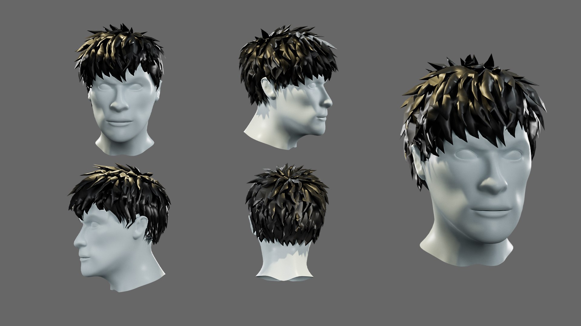 3D 3D Hairstyle For Men - TurboSquid 2351029