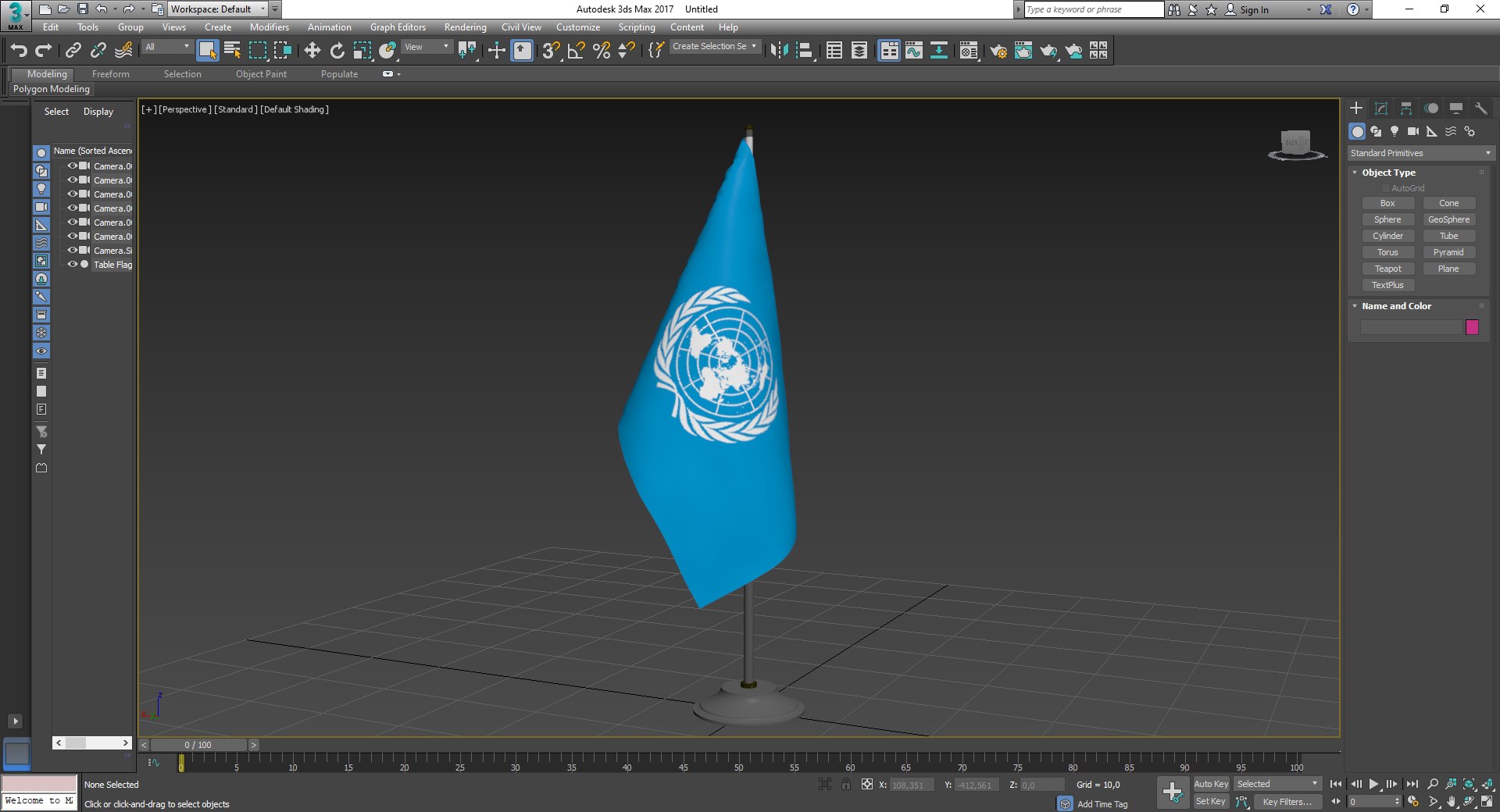 3D Table Flag UN Model - TurboSquid 1977159