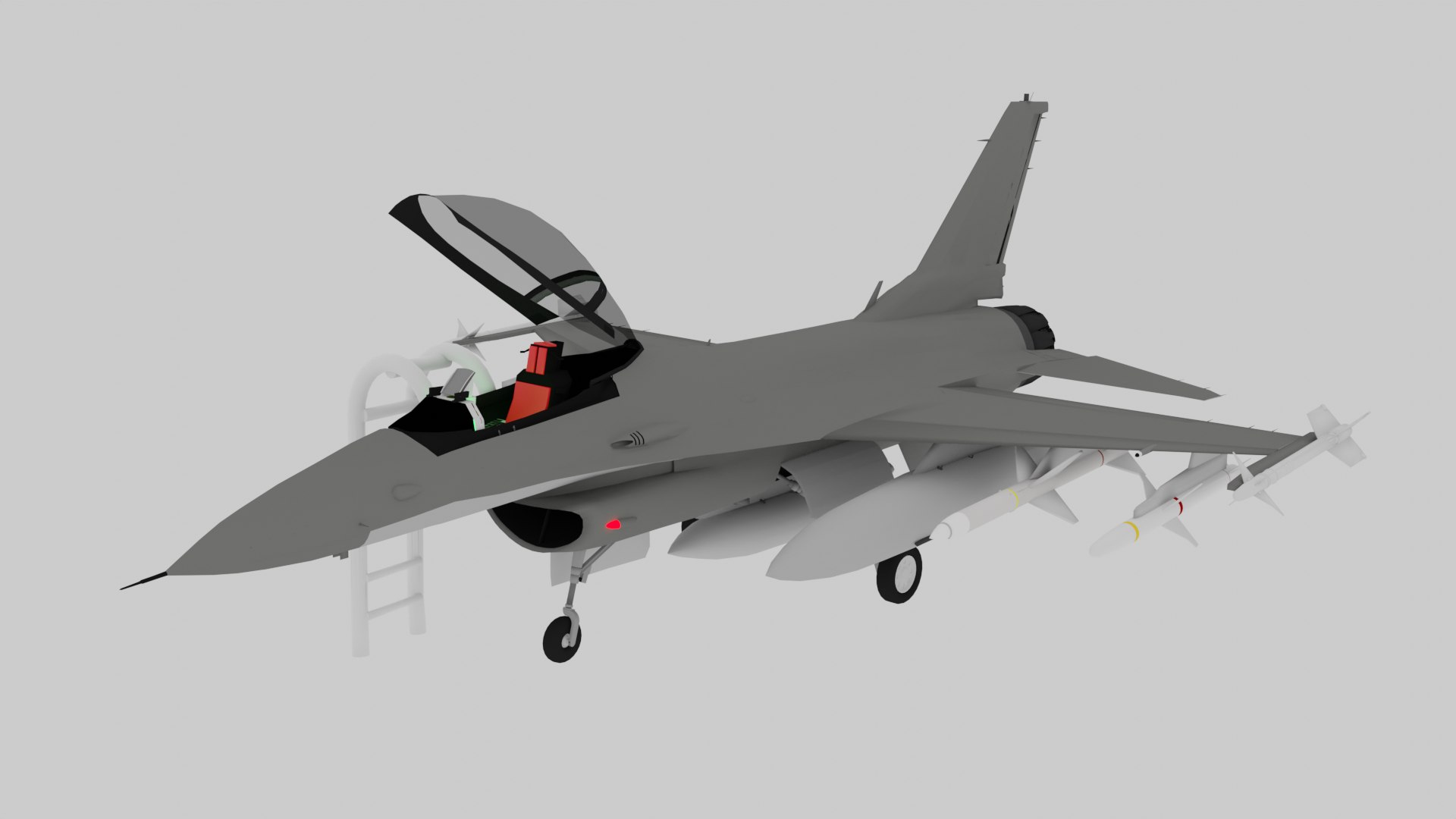3D General Dynamics F-16 With Interior - TurboSquid 1840714