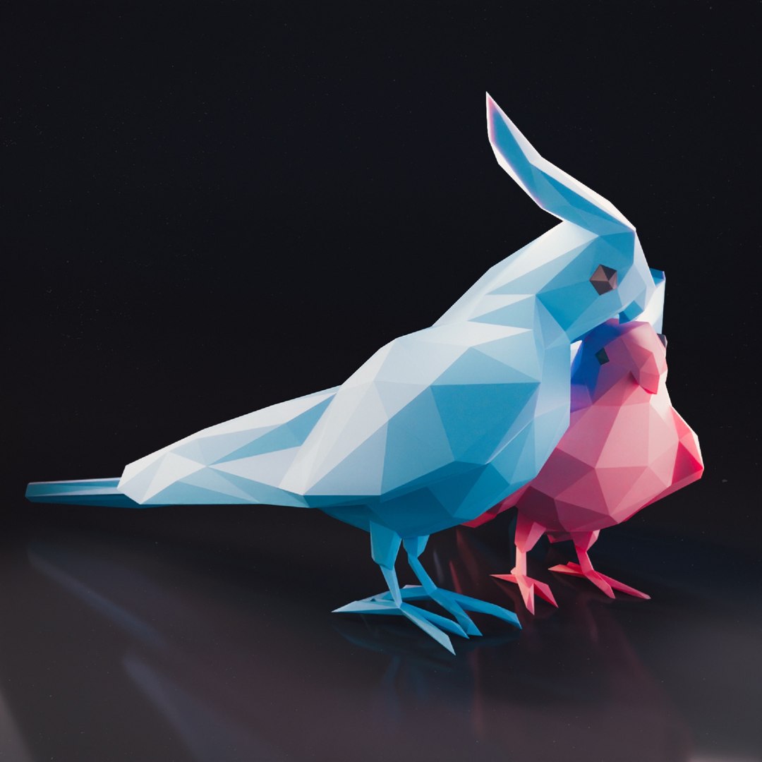 3D Parrot Pair Low Poly - TurboSquid 1880505