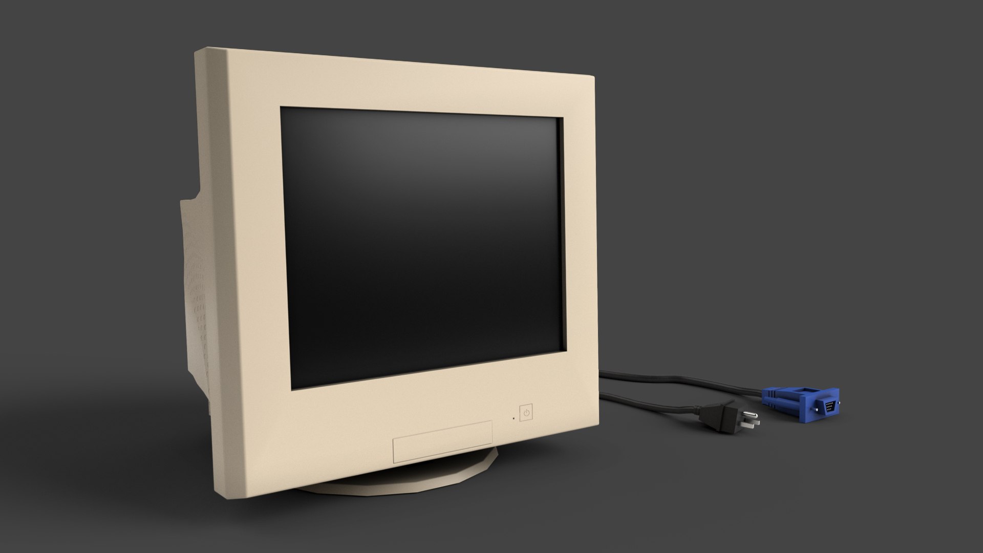3D Desktop CRT Monitor - Low Poly - TurboSquid 1788809