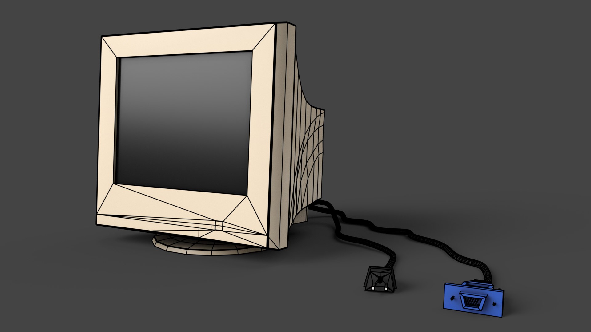 3D Desktop CRT Monitor - Low Poly - TurboSquid 1788809