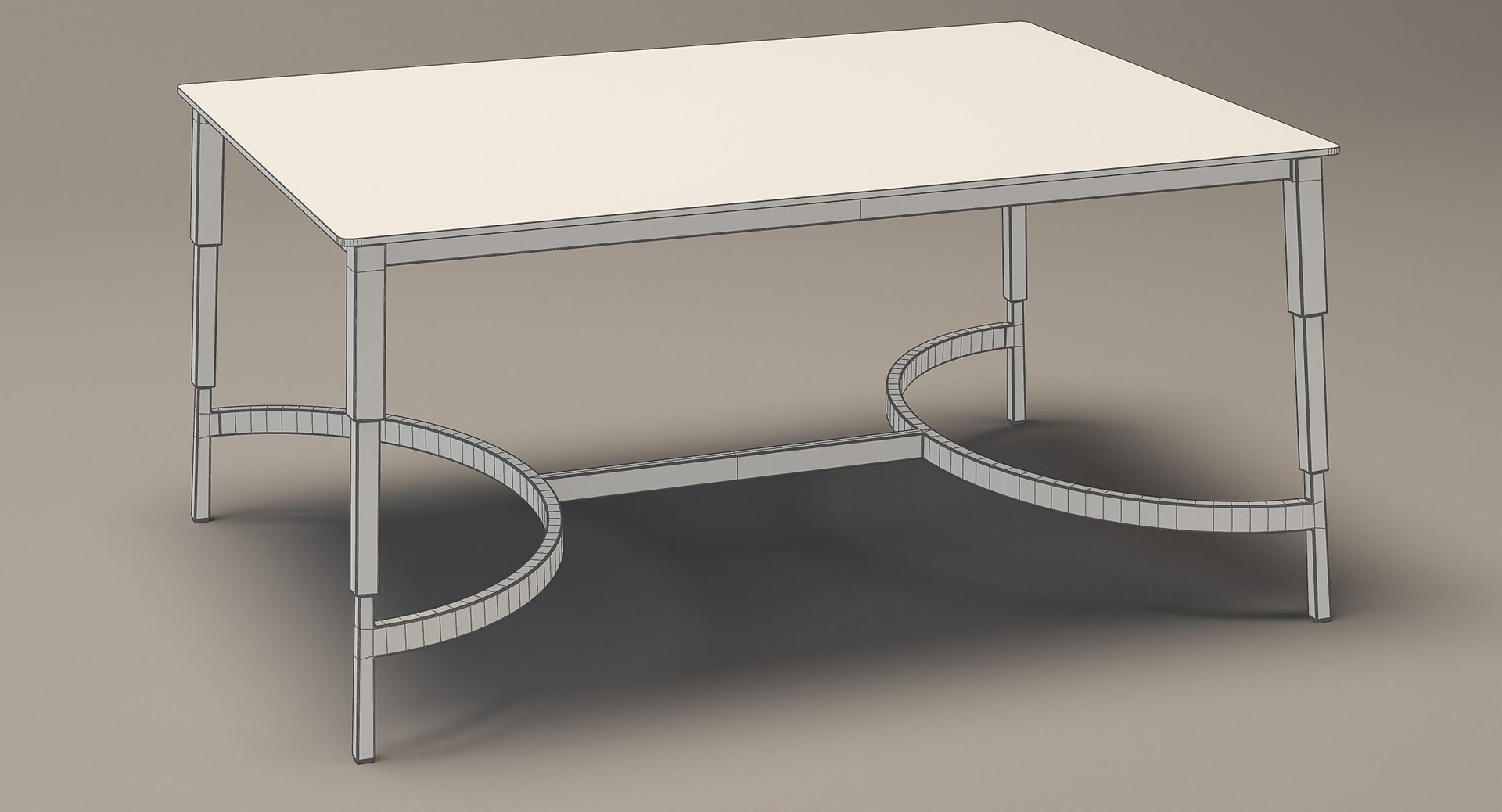 3D rectangle coffee table metal model - TurboSquid 1392053