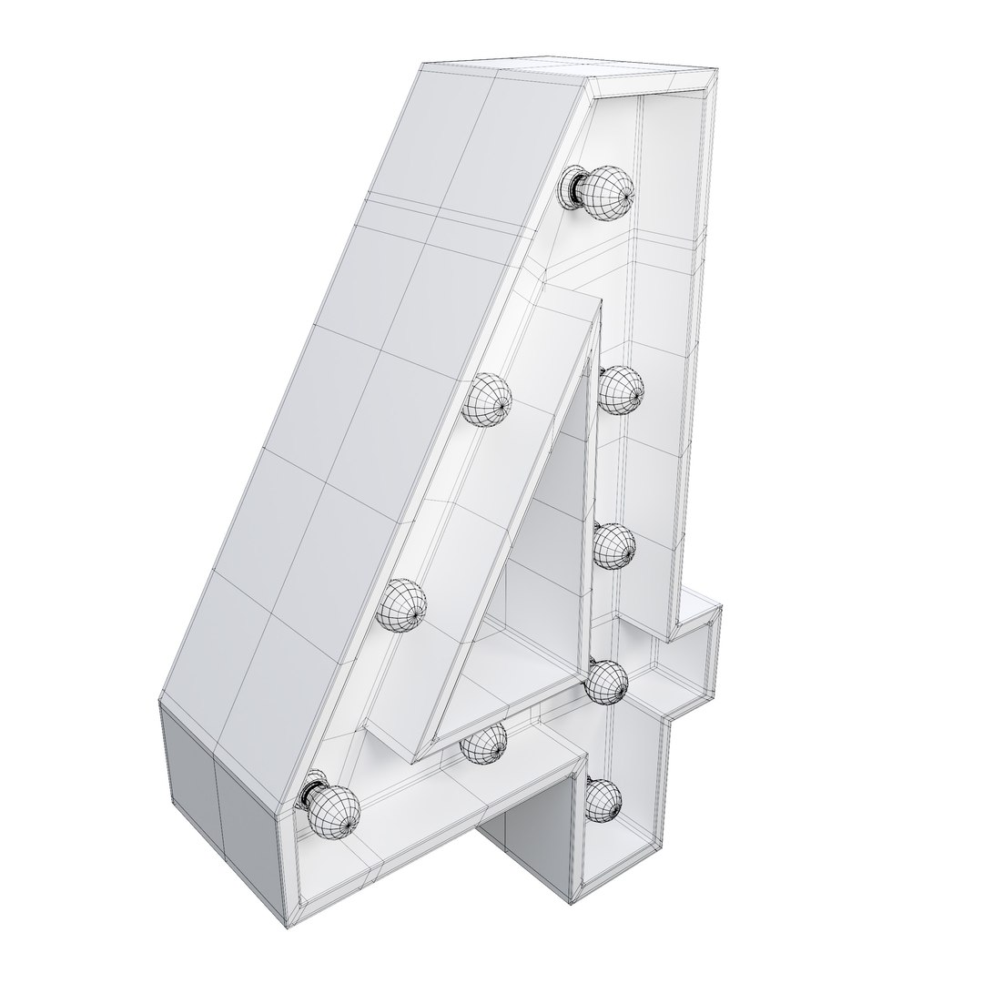 Marquee Number Four Led Glow Sign 3dmodel 3D Model - TurboSquid 1973218