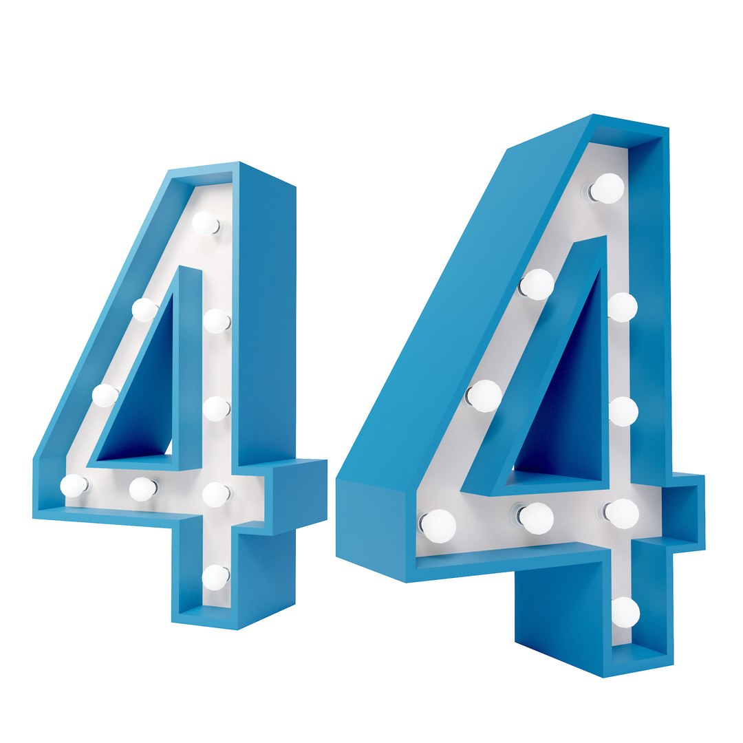 Marquee Number Four Led Glow Sign 3dmodel 3D Model - TurboSquid 1973218
