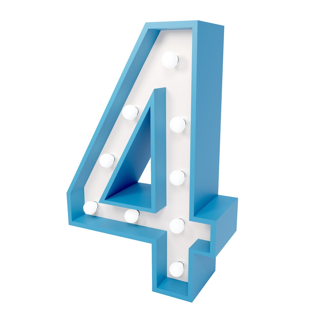 Marquee Number Four Led Glow Sign 3dmodel 3D Model - TurboSquid 1973218