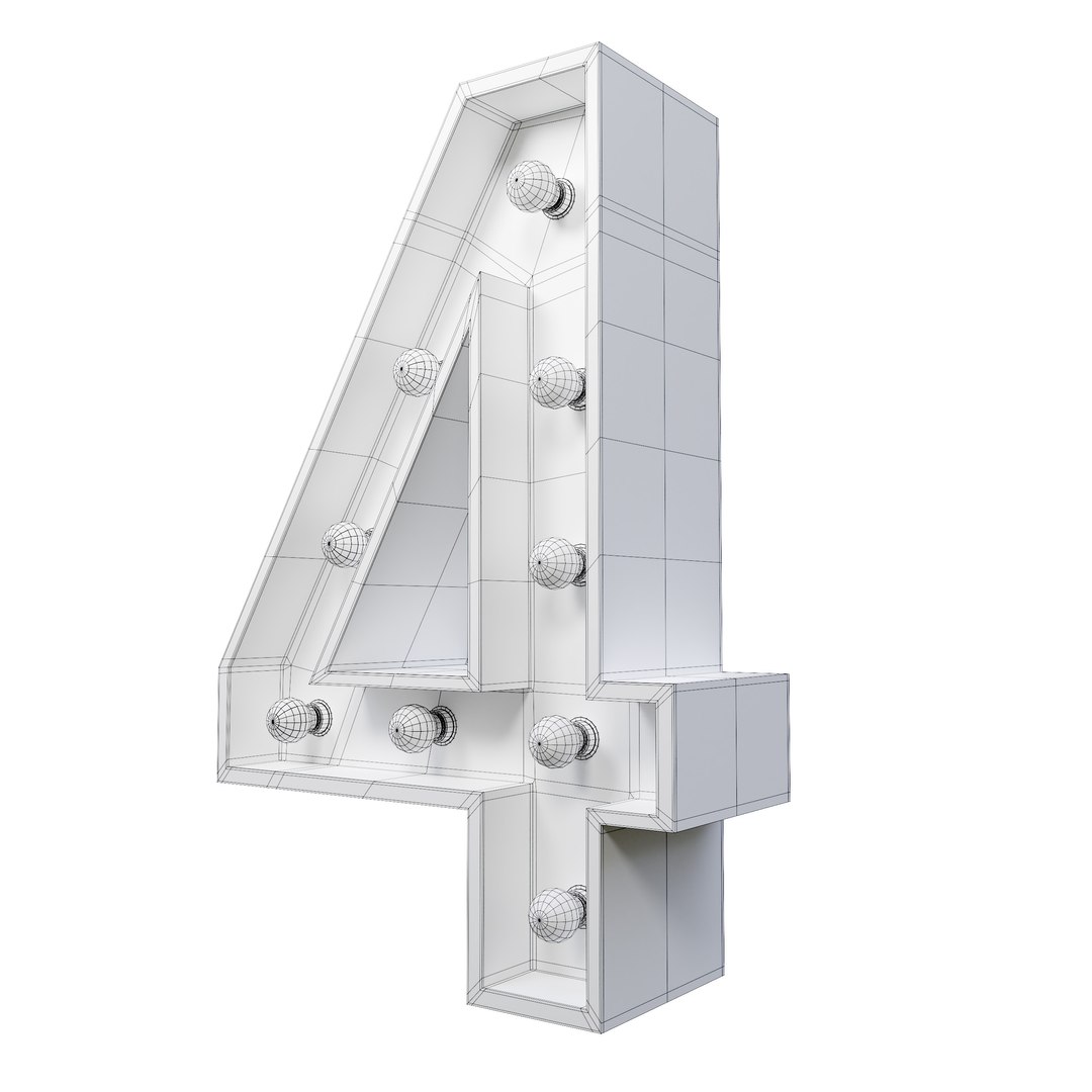 Marquee Number Four Led Glow Sign 3dmodel 3D Model - TurboSquid 1973218