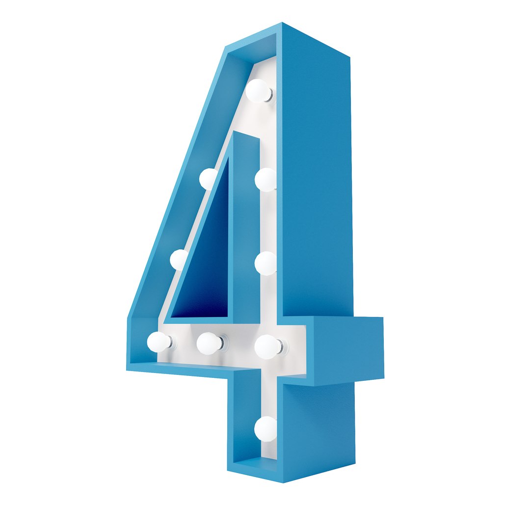 Marquee Number Four Led Glow Sign 3dmodel 3D Model - TurboSquid 1973218