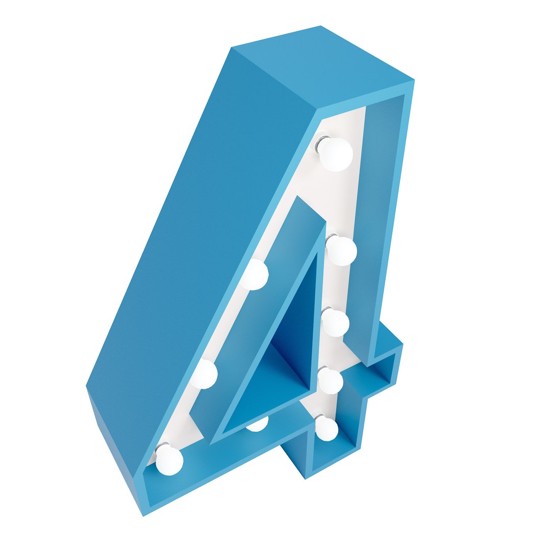 Marquee Number Four Led Glow Sign 3dmodel 3D Model - TurboSquid 1973218