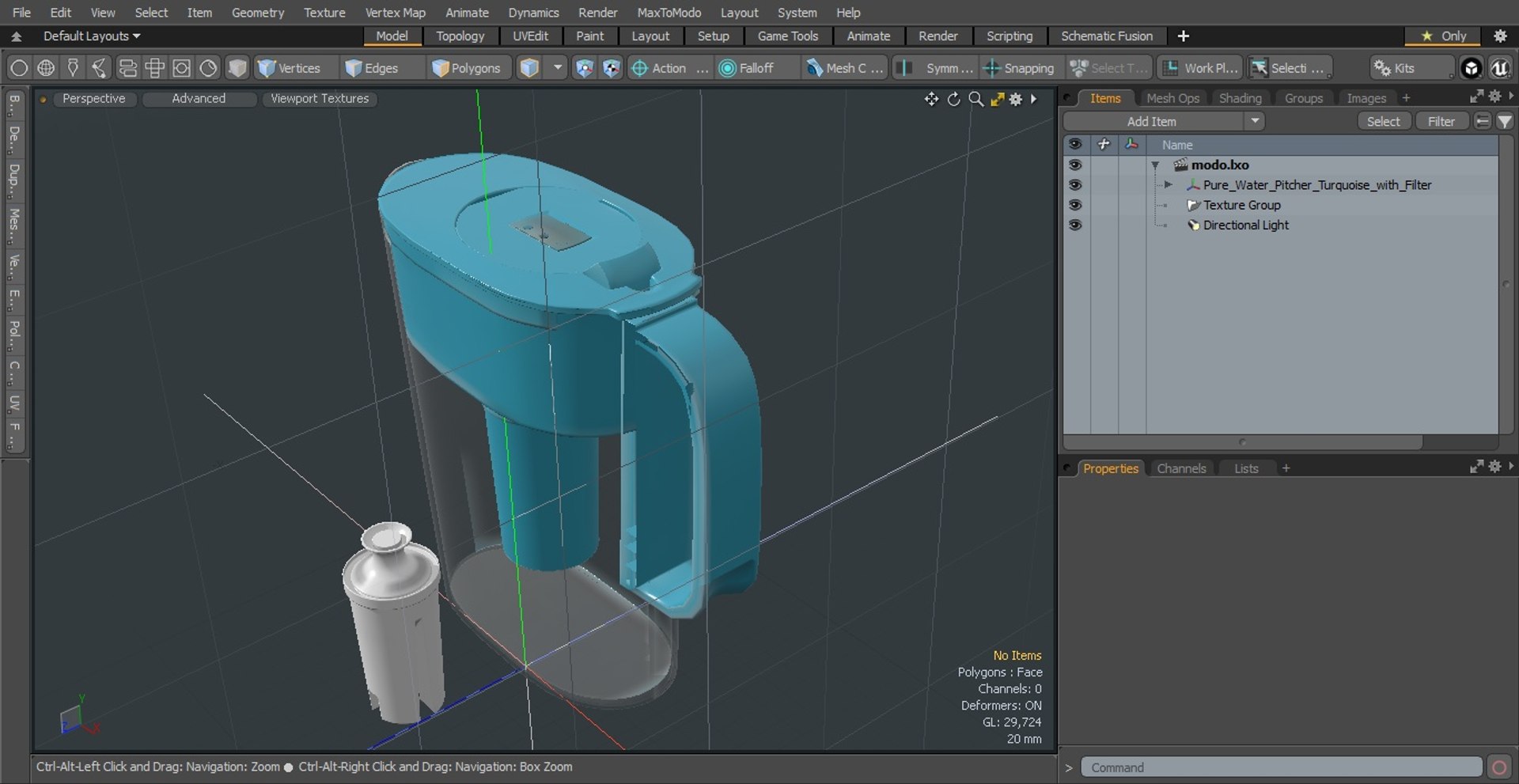 Pure Water Pitcher Turquoise With Filter 3D Model - TurboSquid 1975665