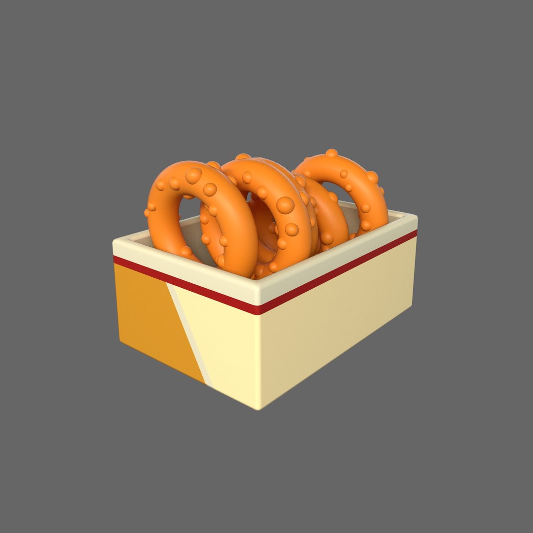 3D Model Cartoon Onion Rings - TurboSquid 1972179
