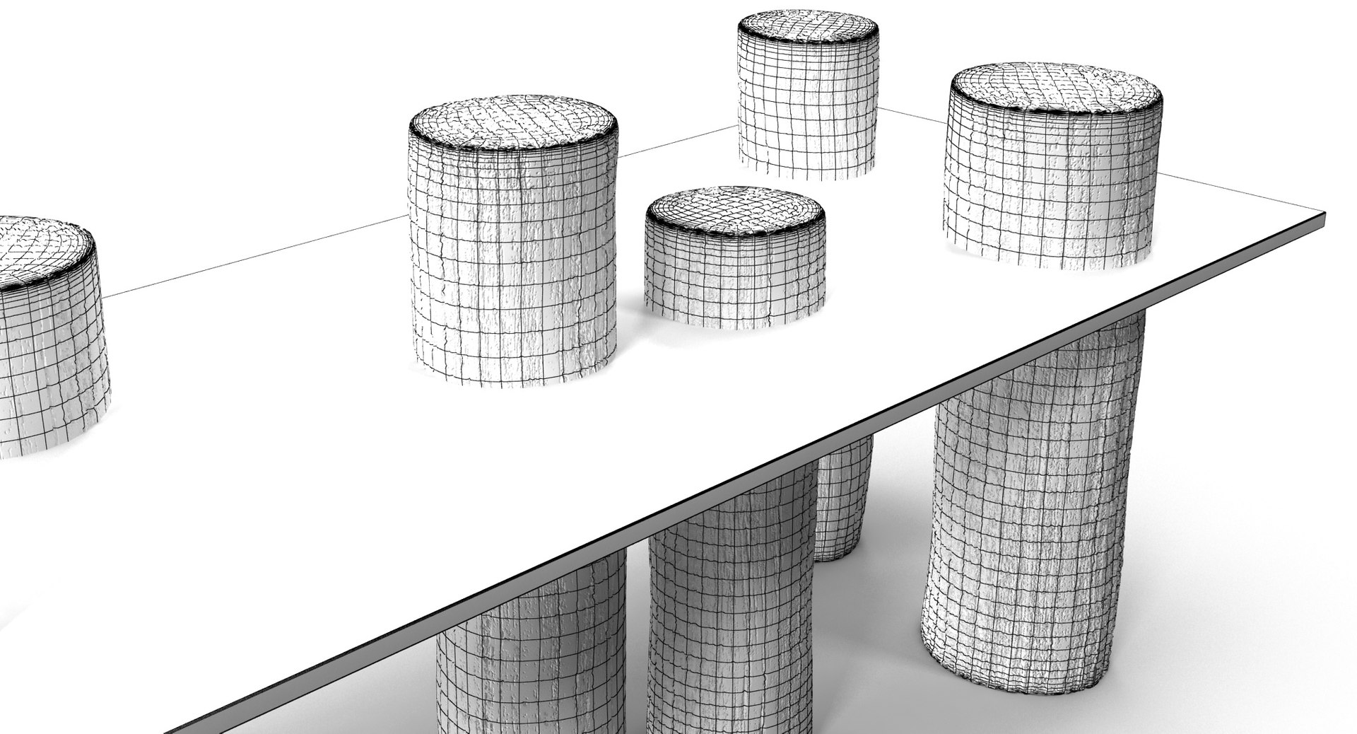 Wood Log Table Model - TurboSquid 1231831