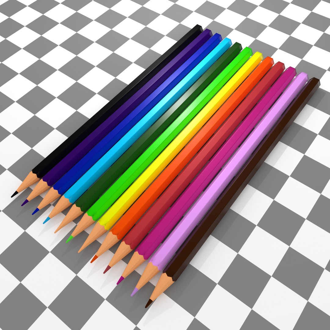 Colored pencils 3D model - TurboSquid 1557075