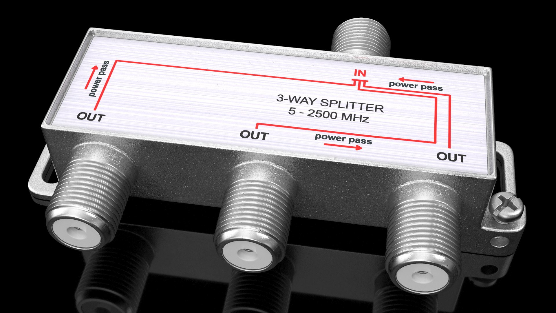 3D Digital Signal 3 Way Coax Cable Splitter - TurboSquid 1777406