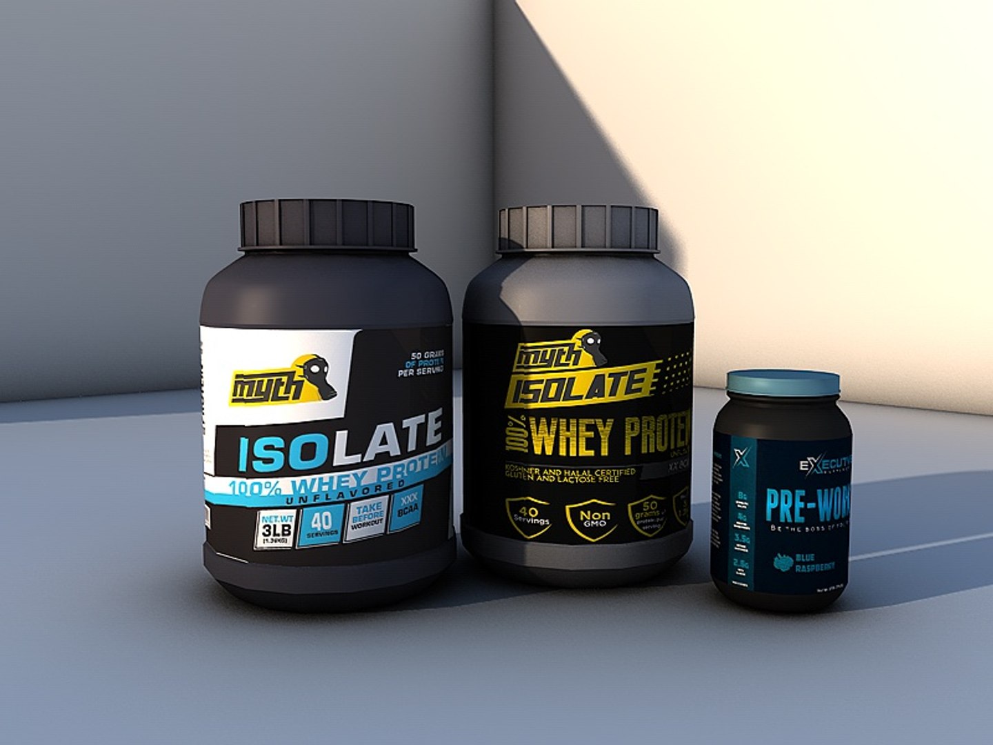 3D Model Protein Bottle - TurboSquid 1646724