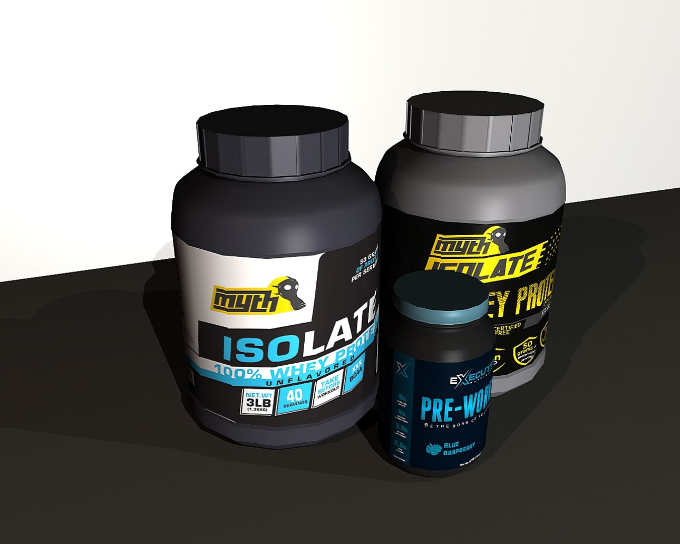 3D Model Protein Bottle - TurboSquid 1646724