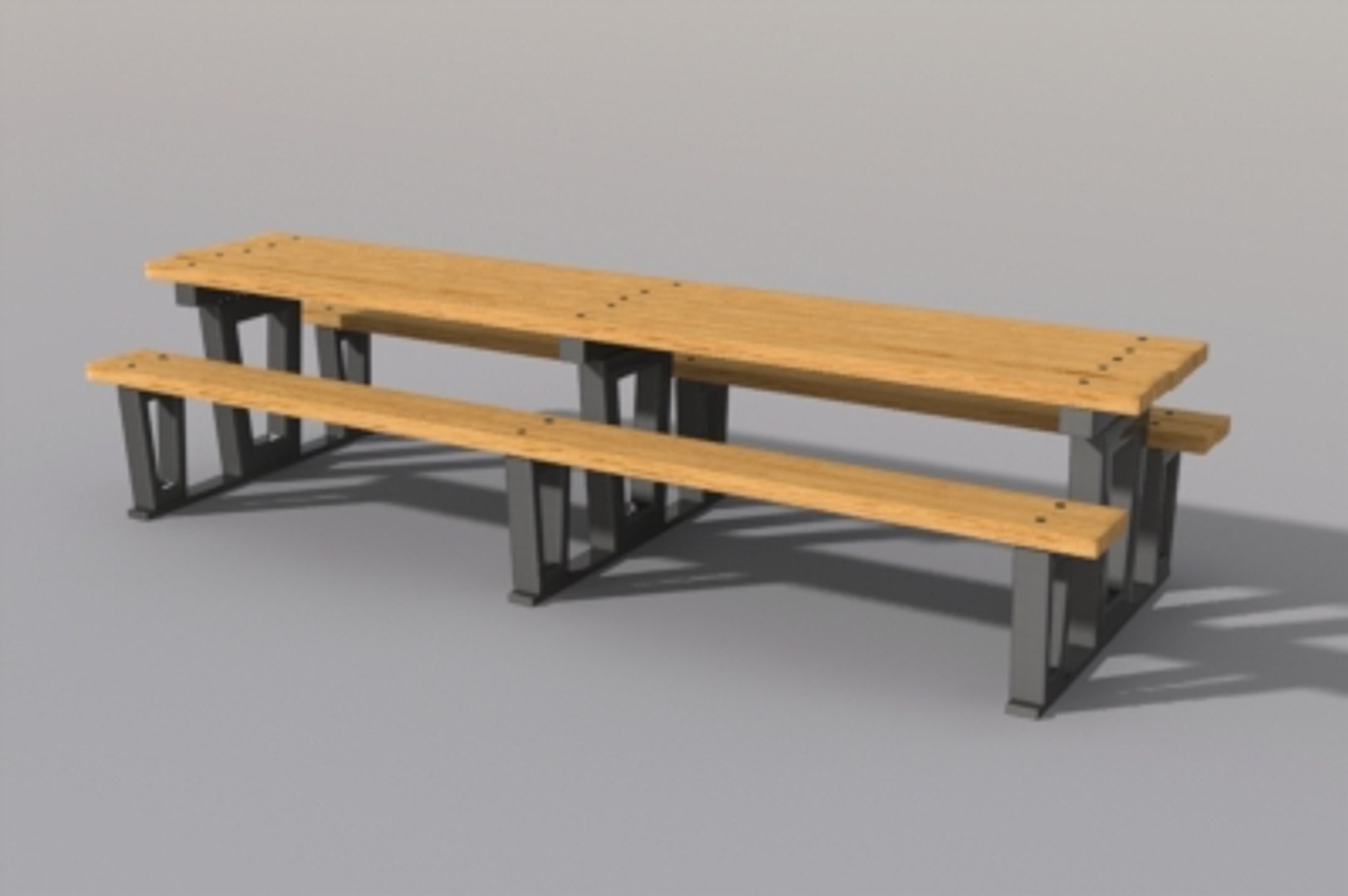 Rectangular Picnic Table 3d Model