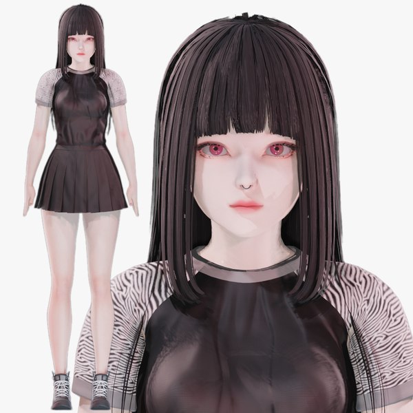modelo 3d Ropa Emo 0002 - UE5 - Unity - Blender - Animación - Personaje ...