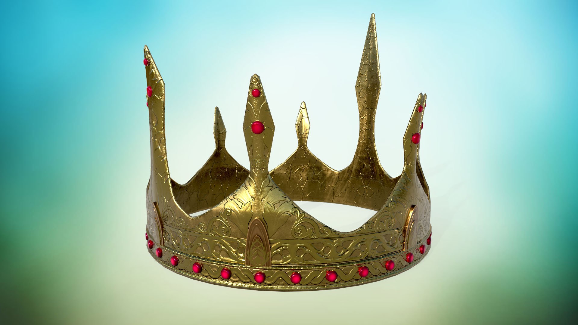 Old Medieval Crown PBR Game Ready Low-poly 3D Model - TurboSquid 2051320